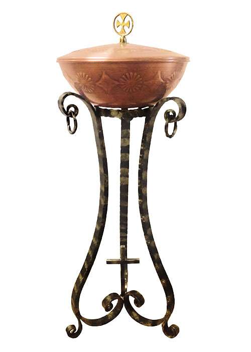 Mobiles Taufbecken mit handgeschmiedetem Gestell | Kirchenbedarf ...